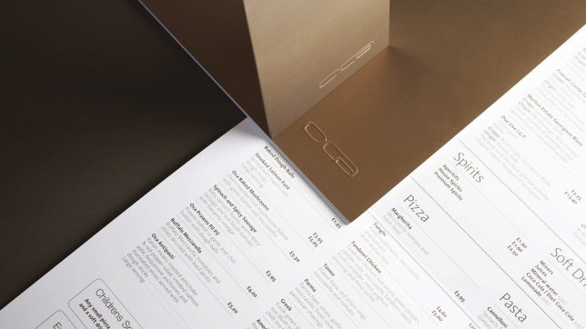 Menu Design and Print – London, Cheshire, Cambridge UK